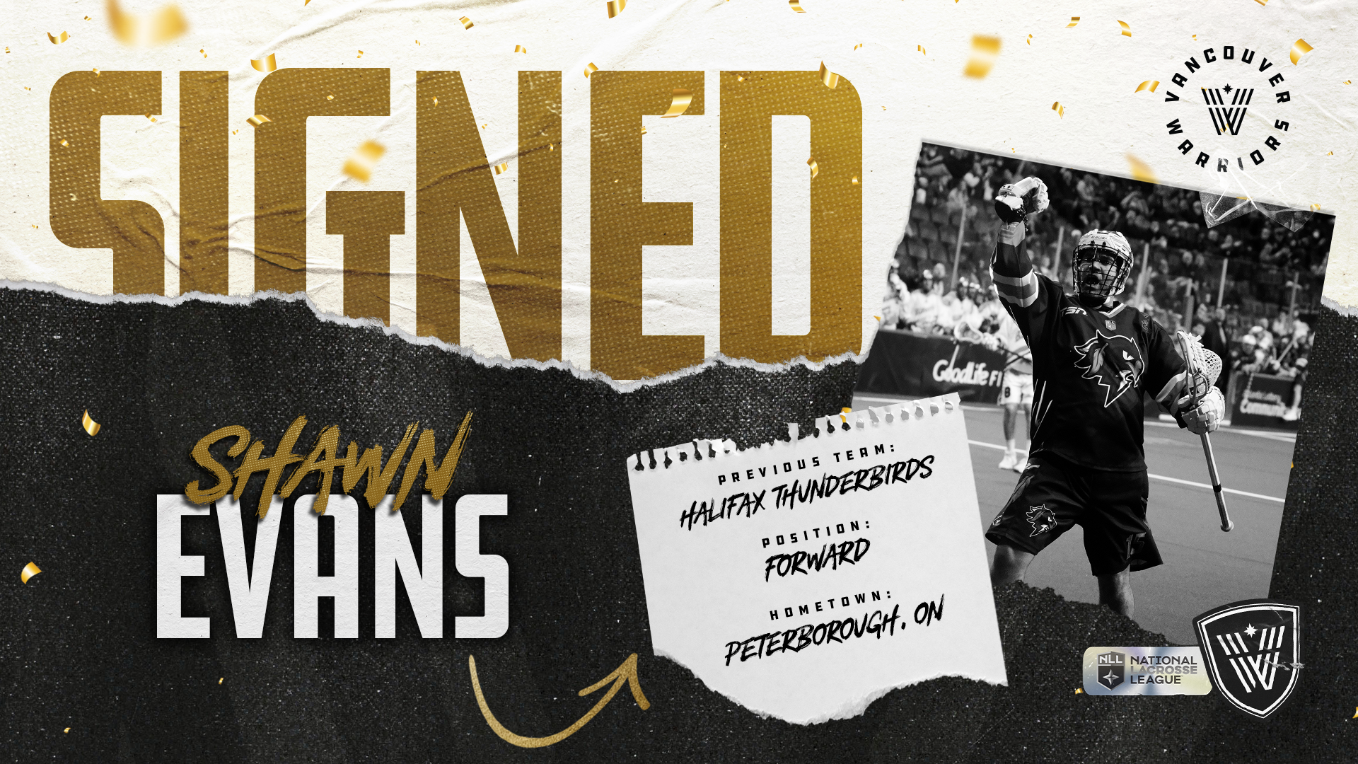 Vancouver Warriors sign 2x NLL MVP Shawn Evans - Vancouver Warriors