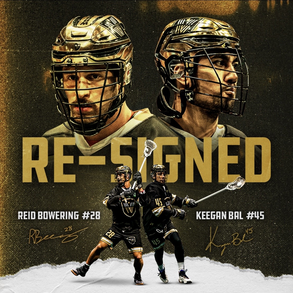 WARRIORS RE-SIGN KEEGAN BAL AND REID BOWERING - Vancouver Warriors
